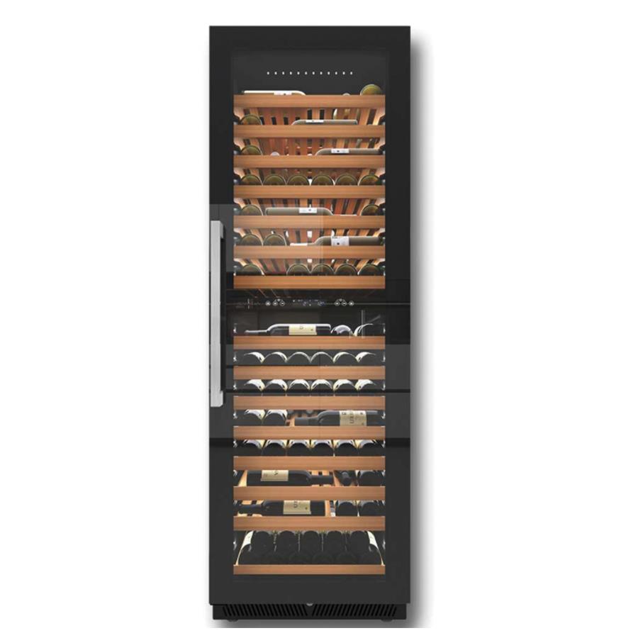 CANTINA VINI 2 TEMPERATURE 165 BOTTIGLIE CLASSE G PORTA FULL GLASS CON MANIGLIA INOX Cantine vini